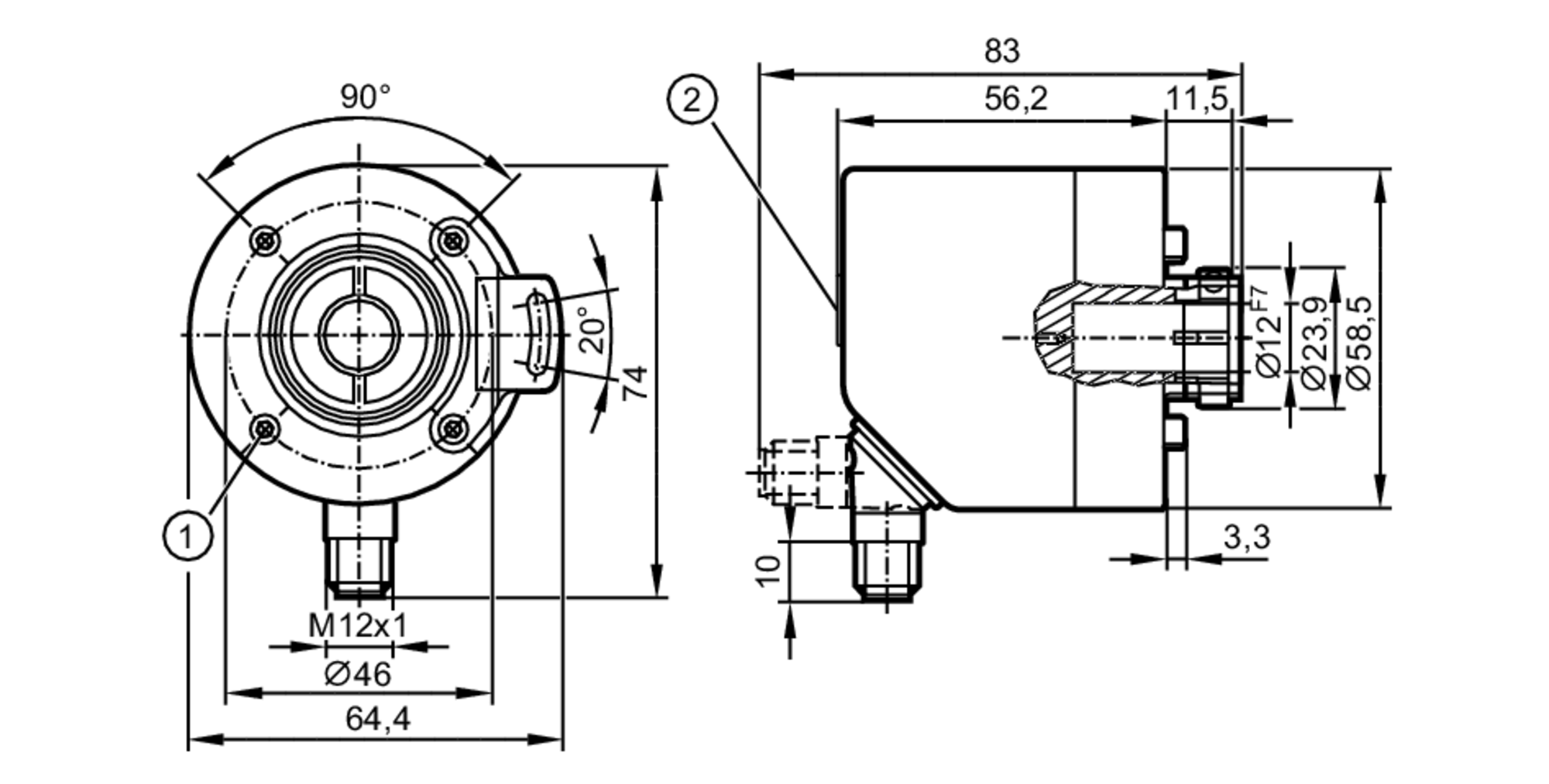 ROP520 - Incremental encoder with hollow shaft and display - ifm