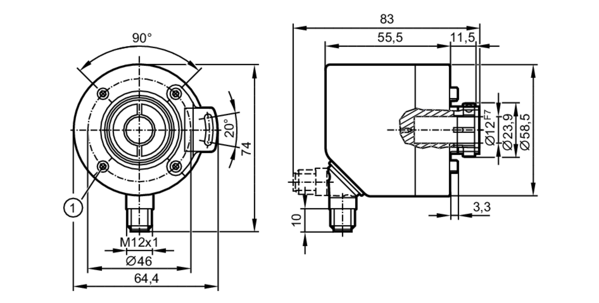 RO3100 - Incremental encoder with hollow shaft - ifm