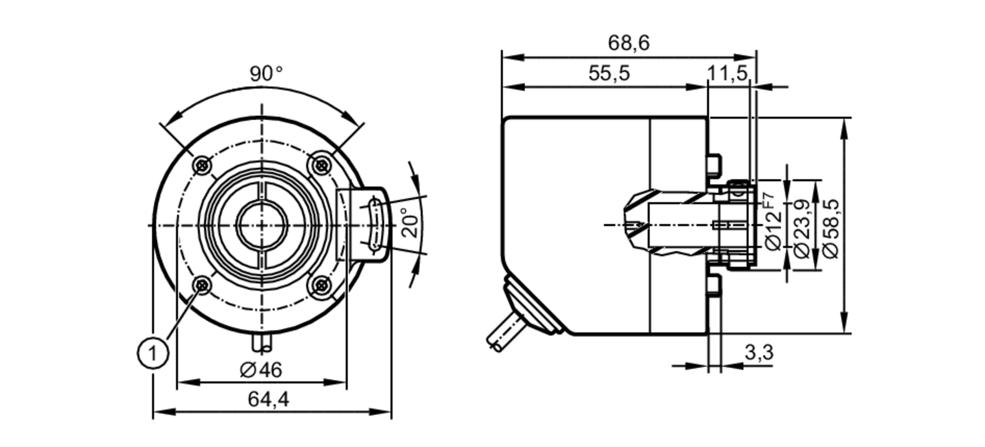 RO3500 - Incremental encoder with hollow shaft - ifm