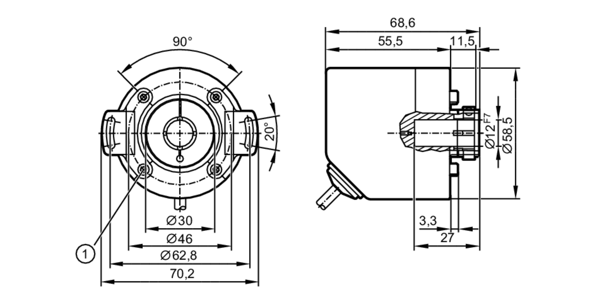 RO3501 - Incremental encoder with hollow shaft - ifm
