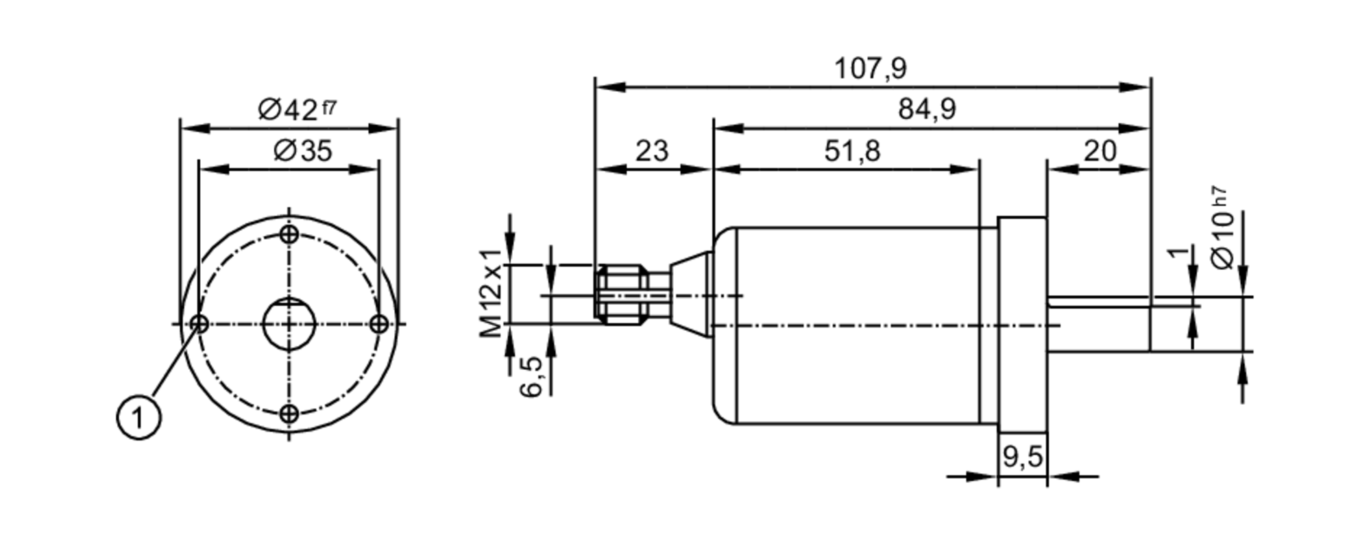 RMB310 - Absolute multiturn encoder with solid shaft - ifm