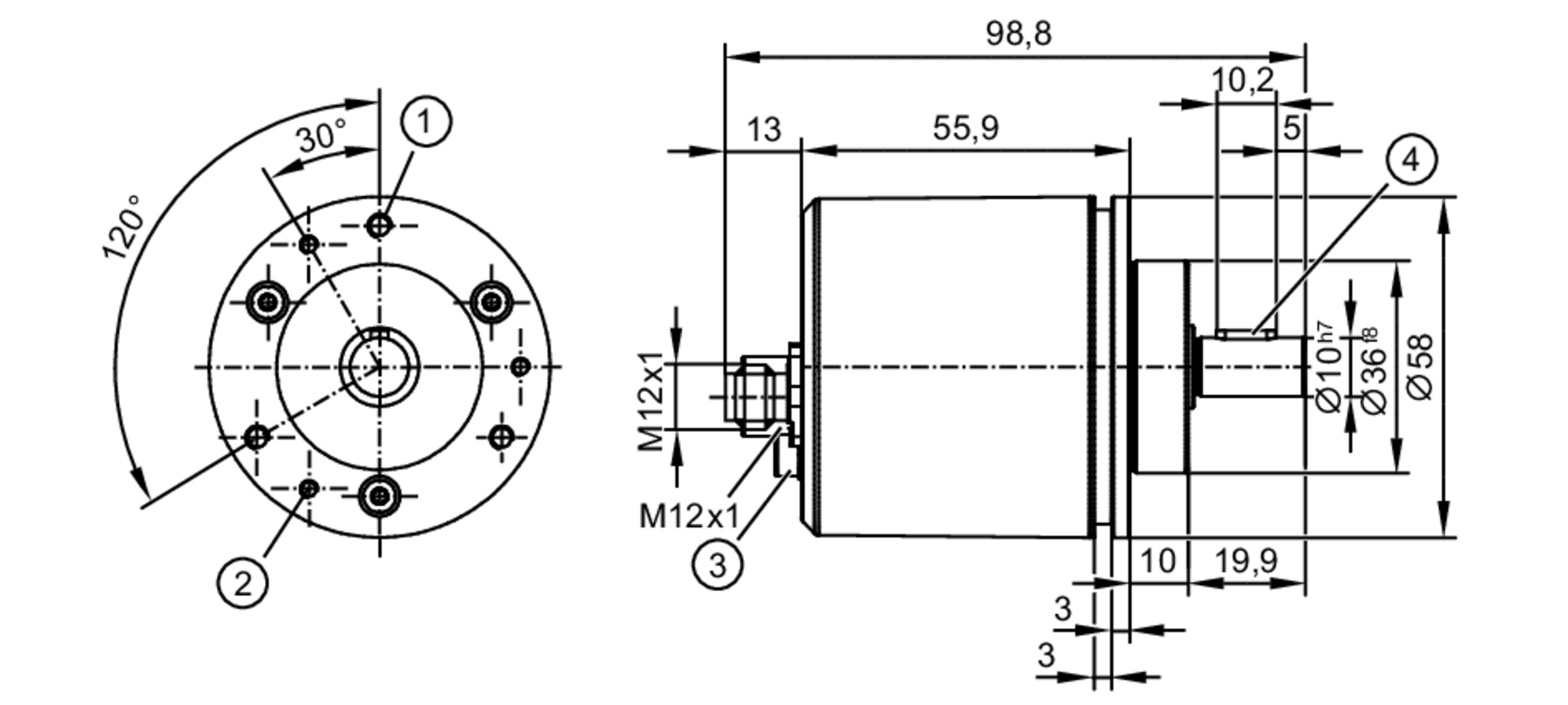 RM900S - Absolute multiturn encoder with solid shaft - ifm