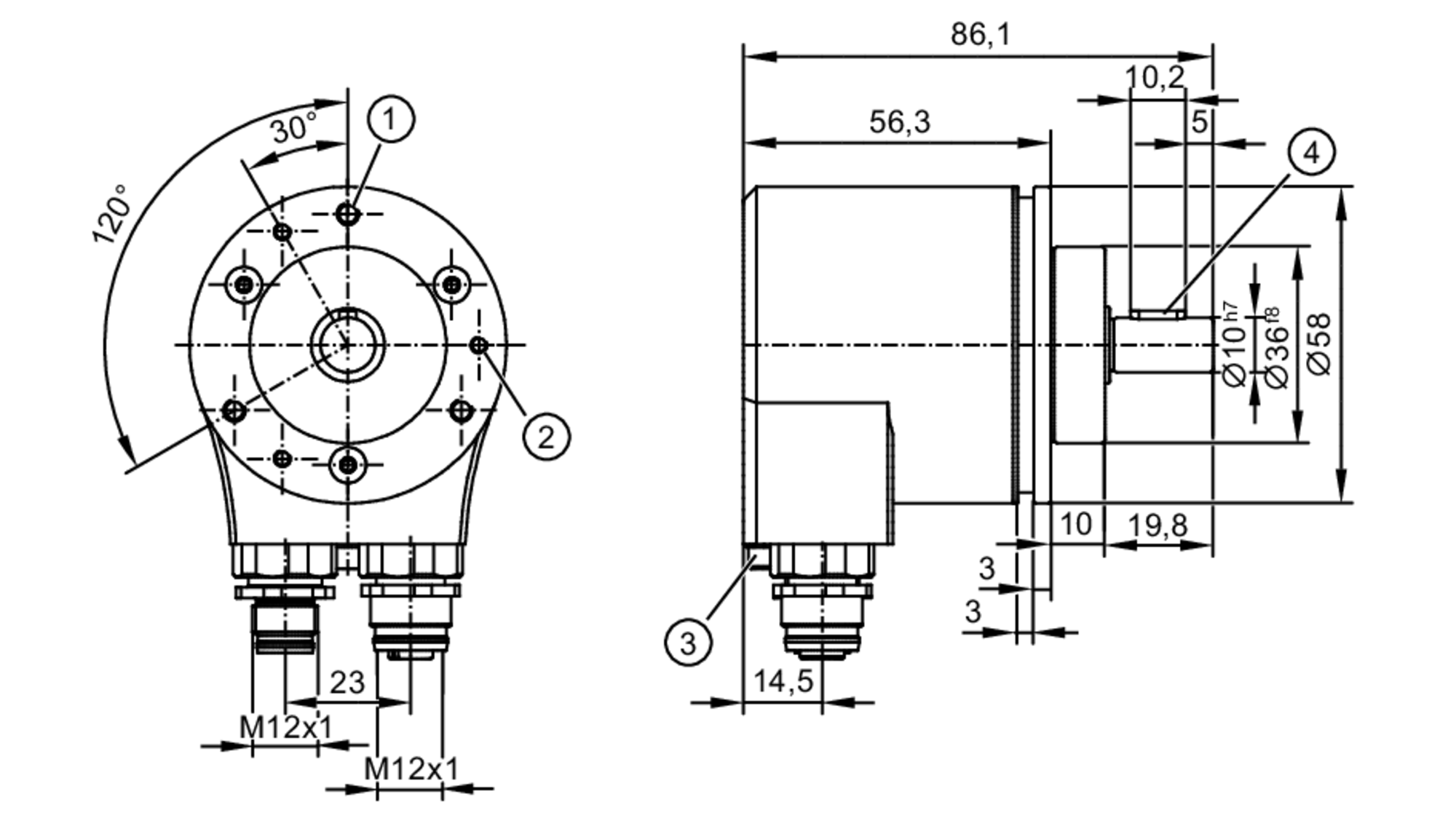 RM902S - Absolute multiturn encoder with solid shaft - ifm