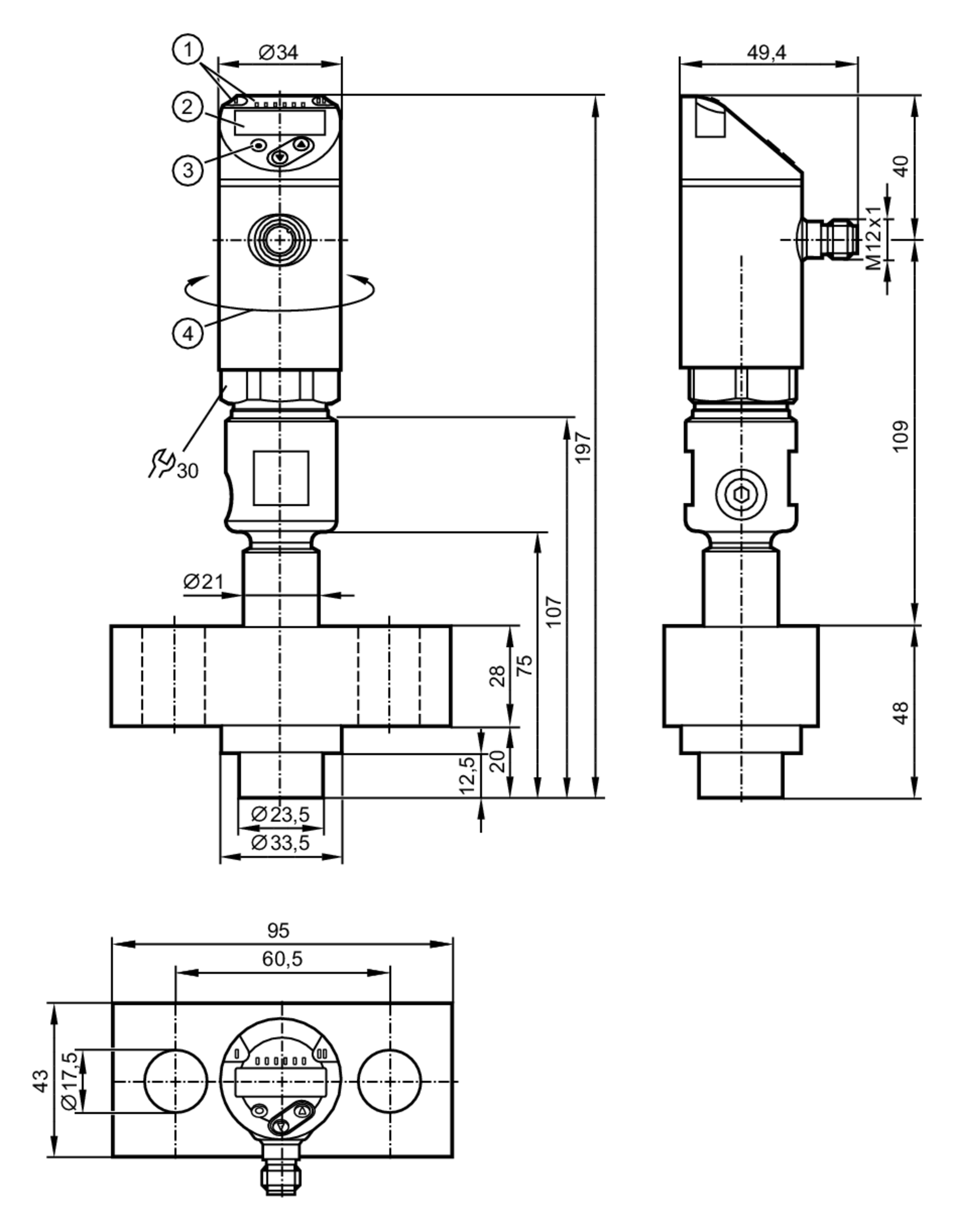PY9070 - Pressure sensor with display - ifm