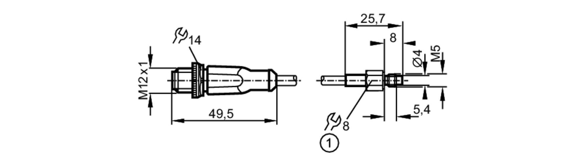 TS9789 - Temperature cable sensor with screw-in sensor - ifm