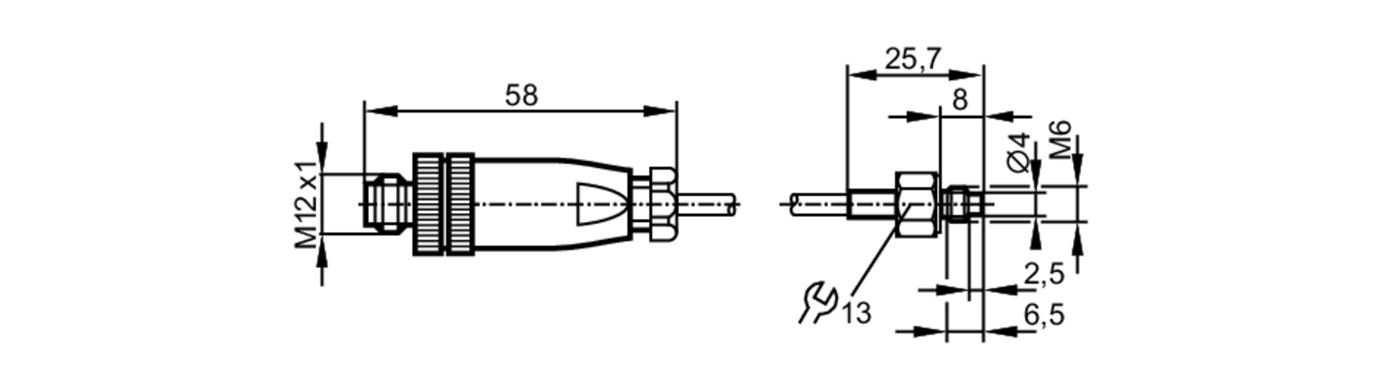TS2659 - Temperature cable sensor with screw-in sensor - ifm