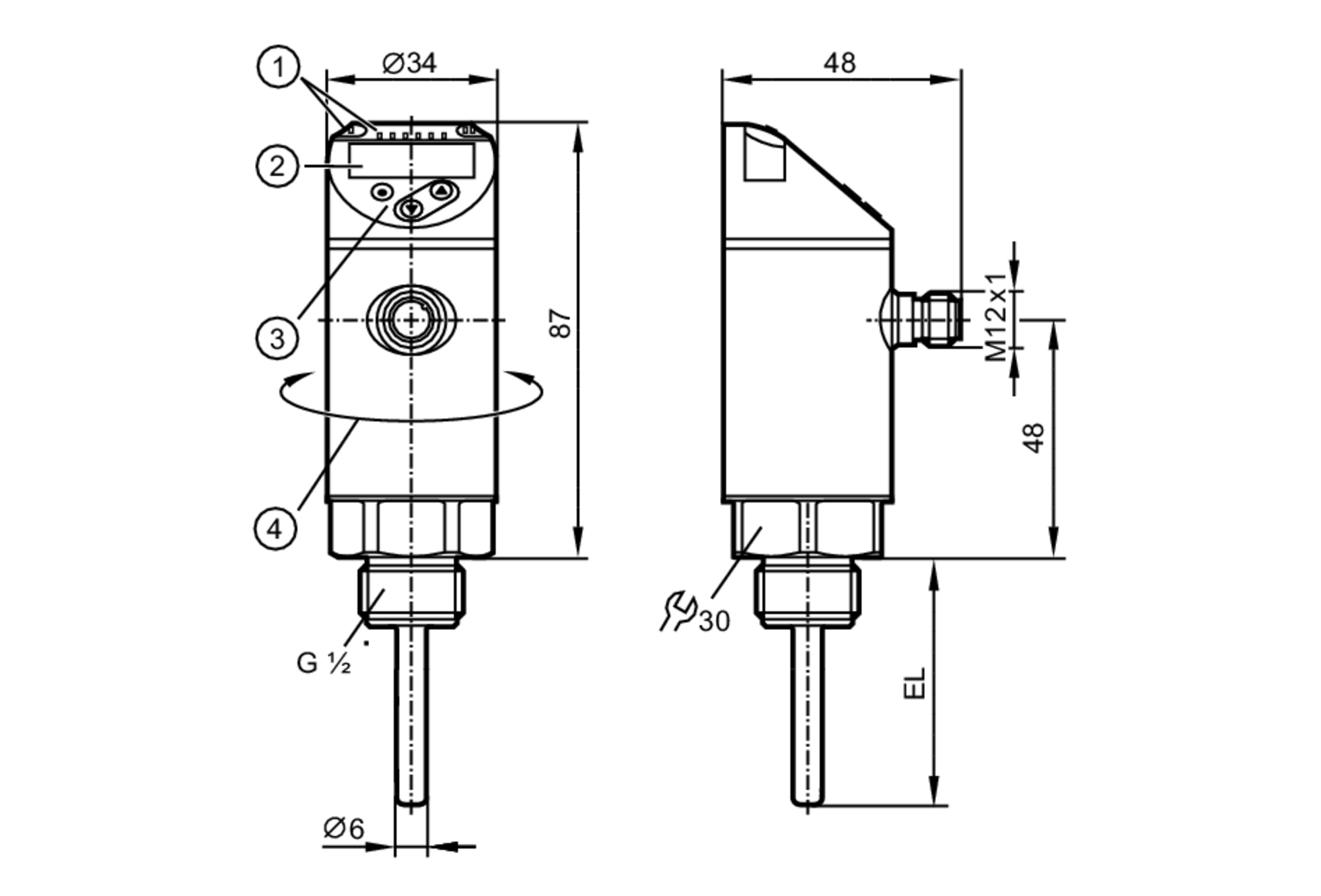 TN2415 - Temperature sensor with display - ifm