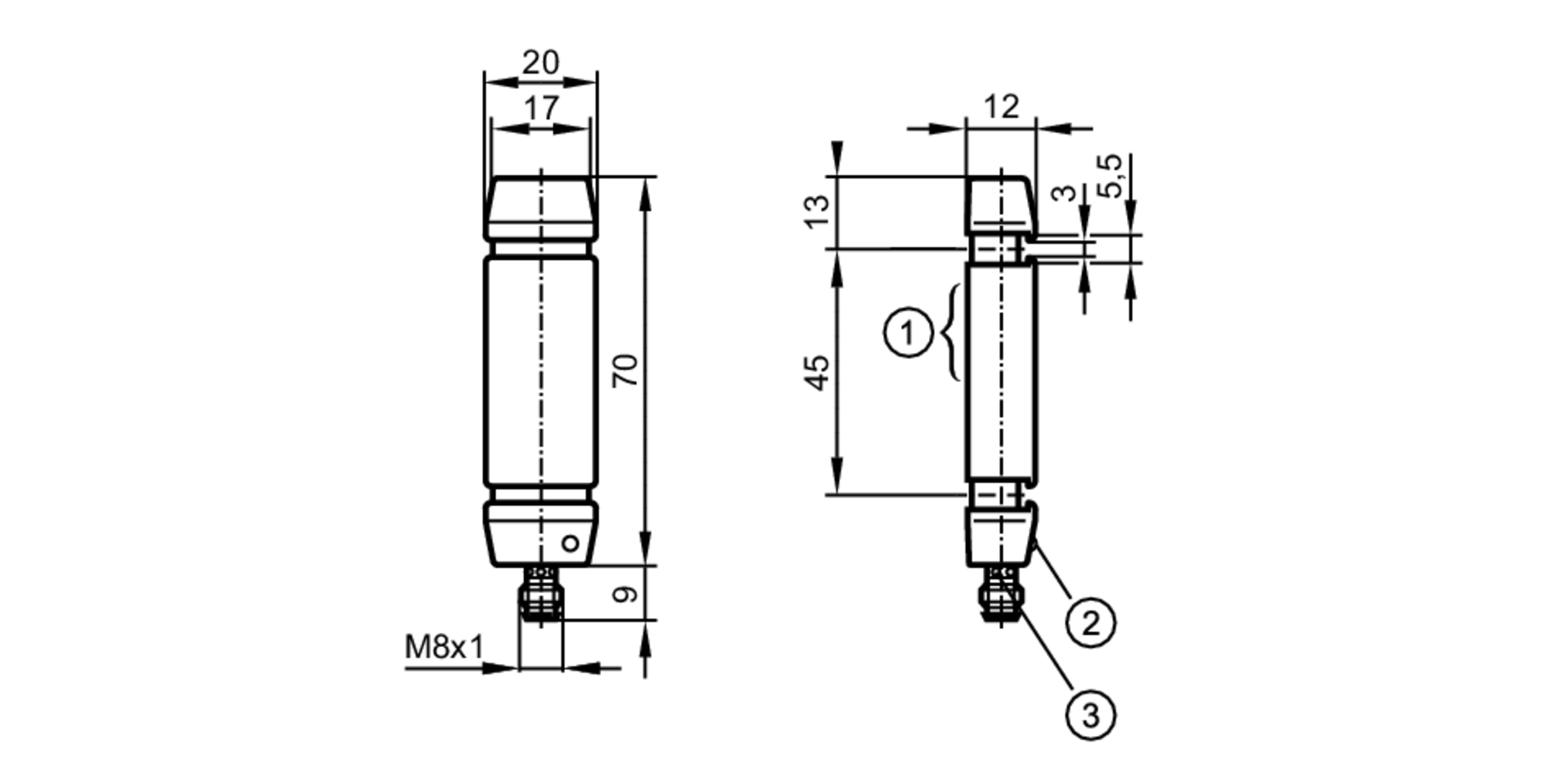 I85008 - Inductive tube sensor - ifm