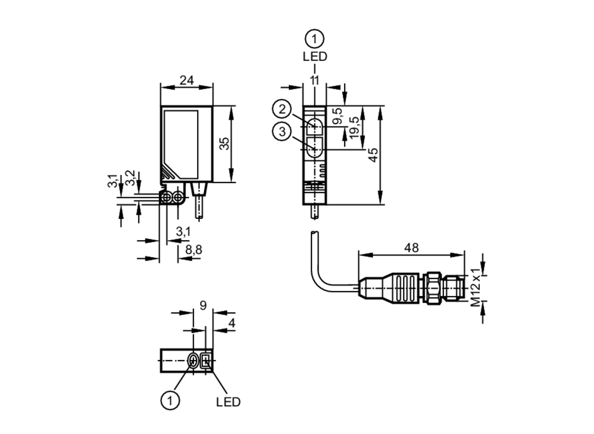 OJ5078 - Diffuse reflection sensors with background suppression - ifm