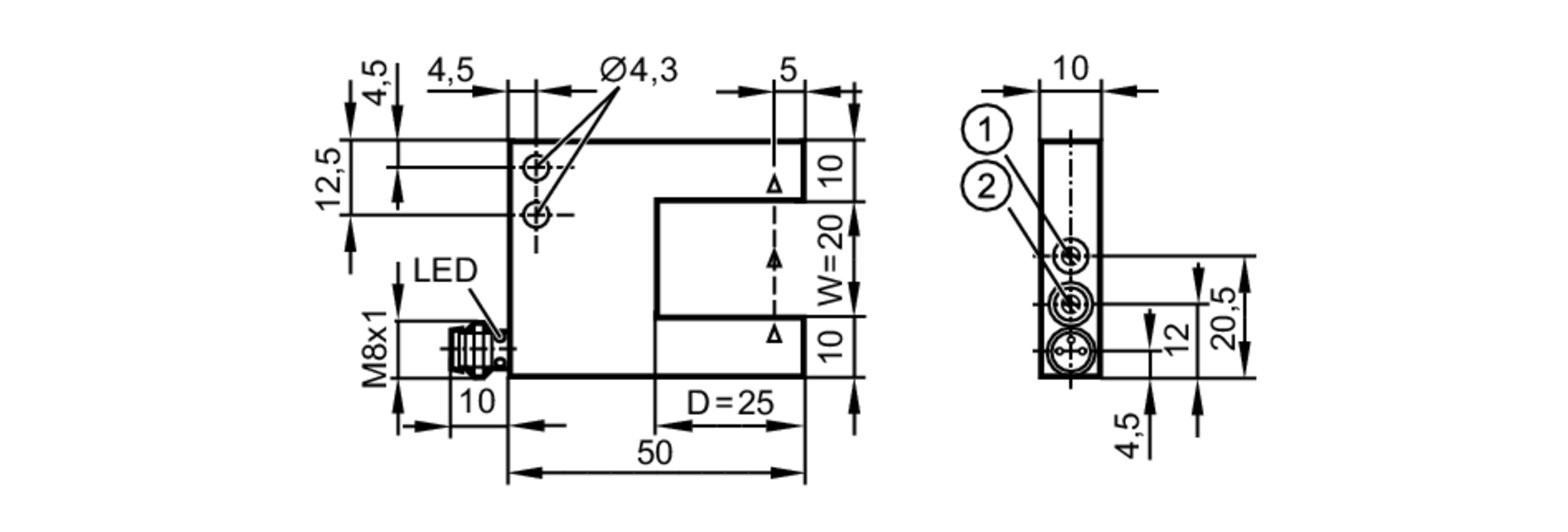 OPU201 - Photoelectric fork sensor - ifm