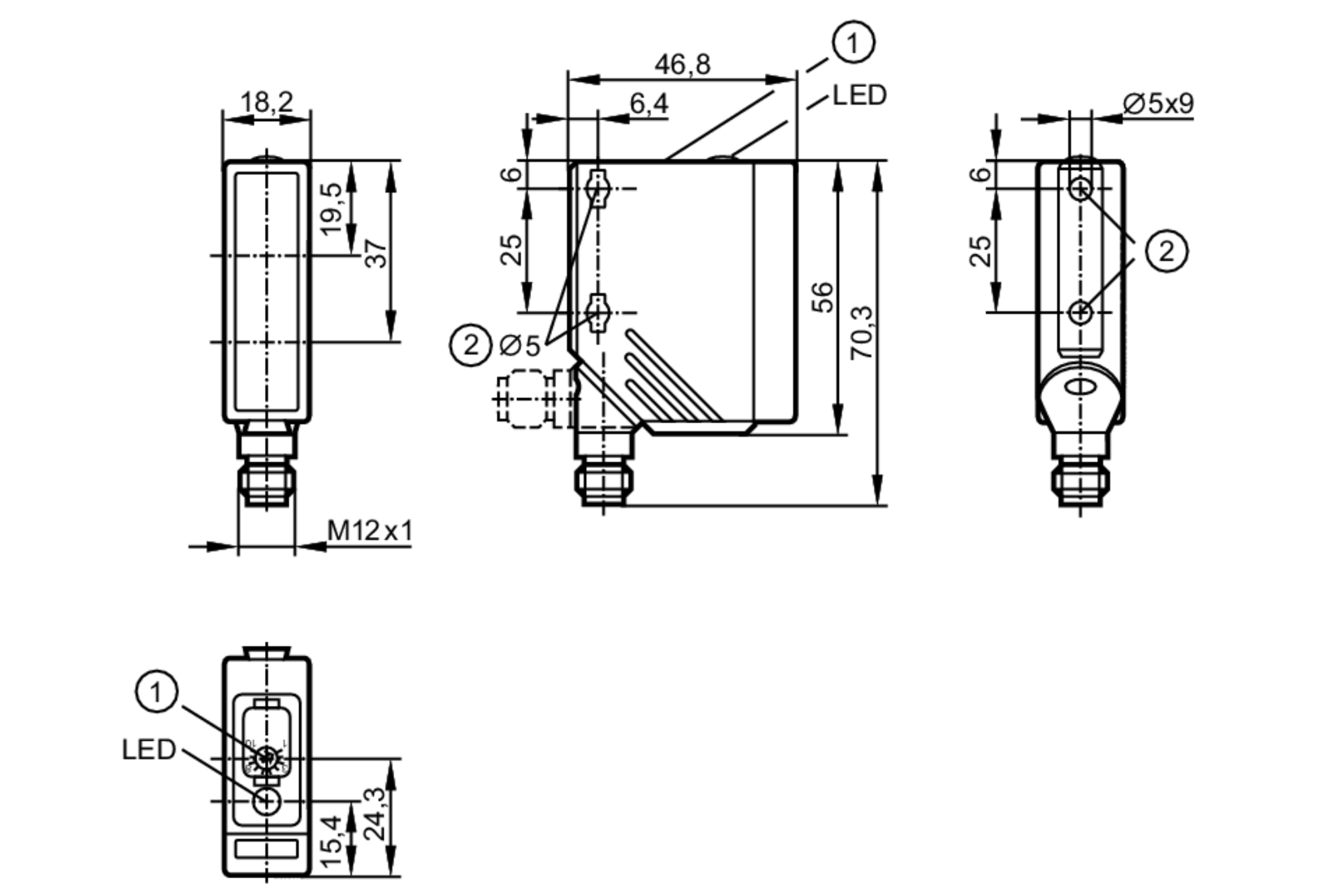 O5H200 - Diffuse reflection sensors with background suppression - ifm