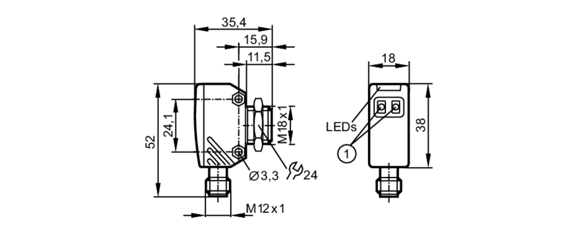 OGH580 - Diffuse reflection sensors with background suppression - ifm electronic