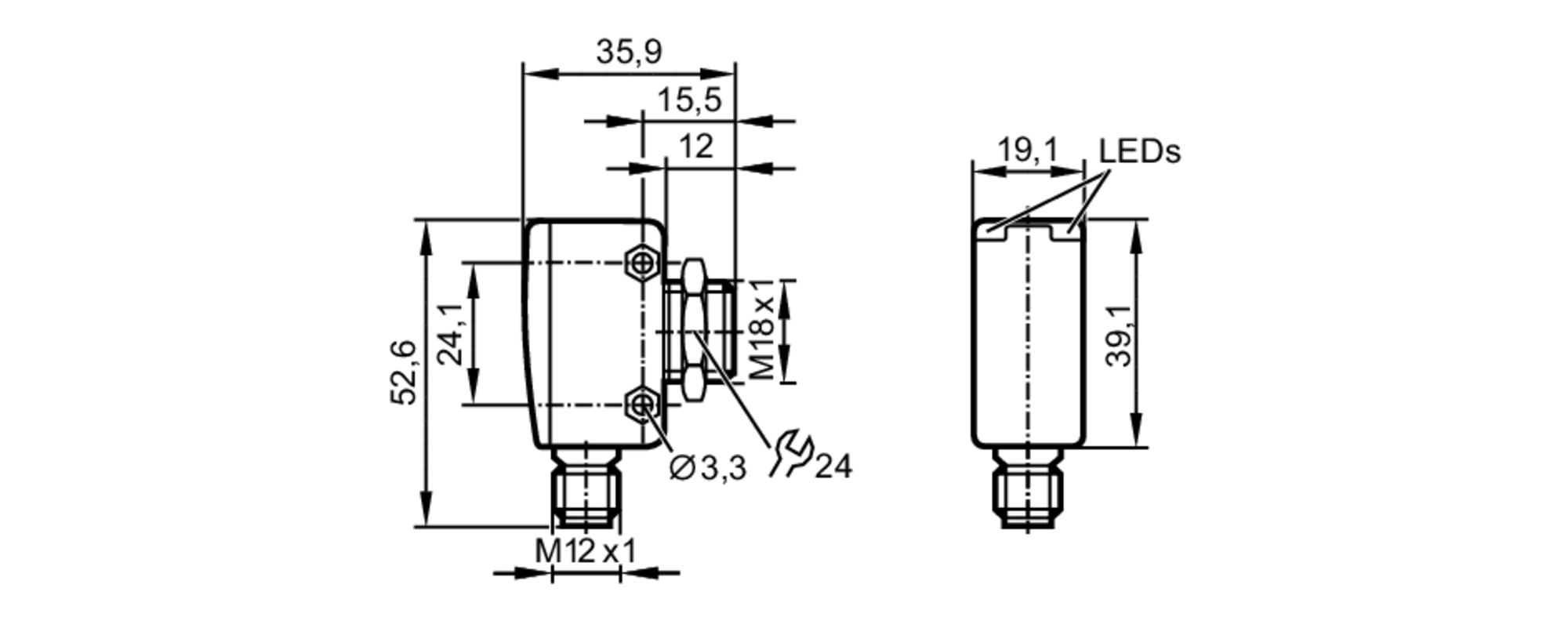 OGH281 - Diffuse reflection sensors with background suppression - ifm