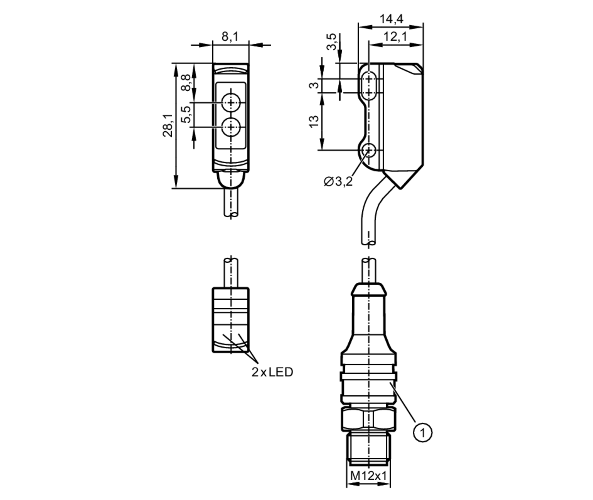 O8H273 - Diffuse reflection sensors with background suppression - ifm