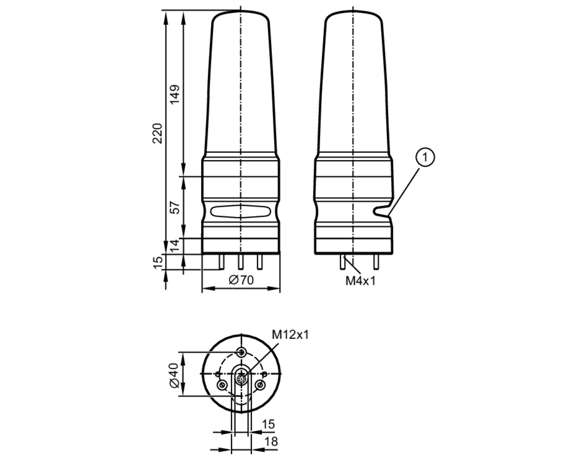 DV2330 - 3-segment signal light - ifm