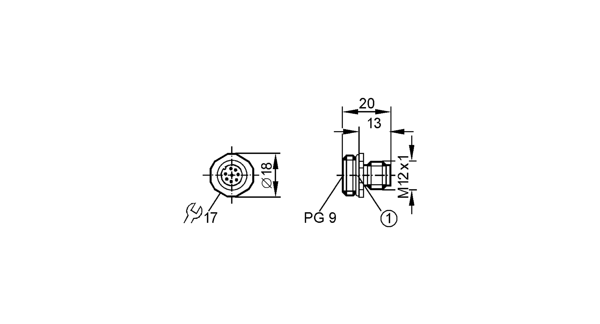 E11194 - Male receptacle - ifm