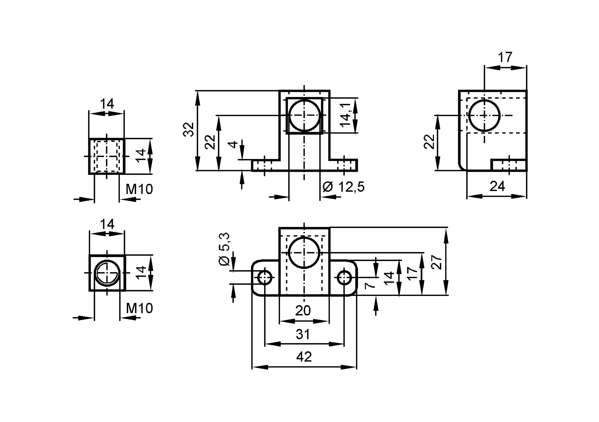 E20951 - Mounting cube for aluminium profiles - ifm