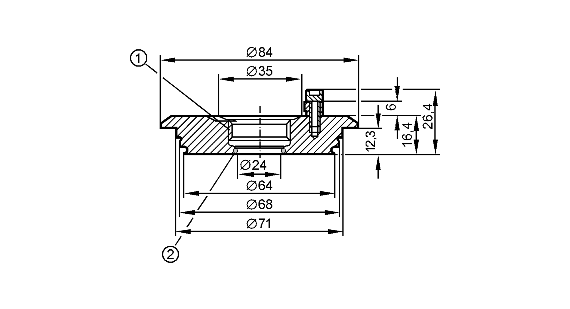 E30086 - Process adapter Varivent - ifm
