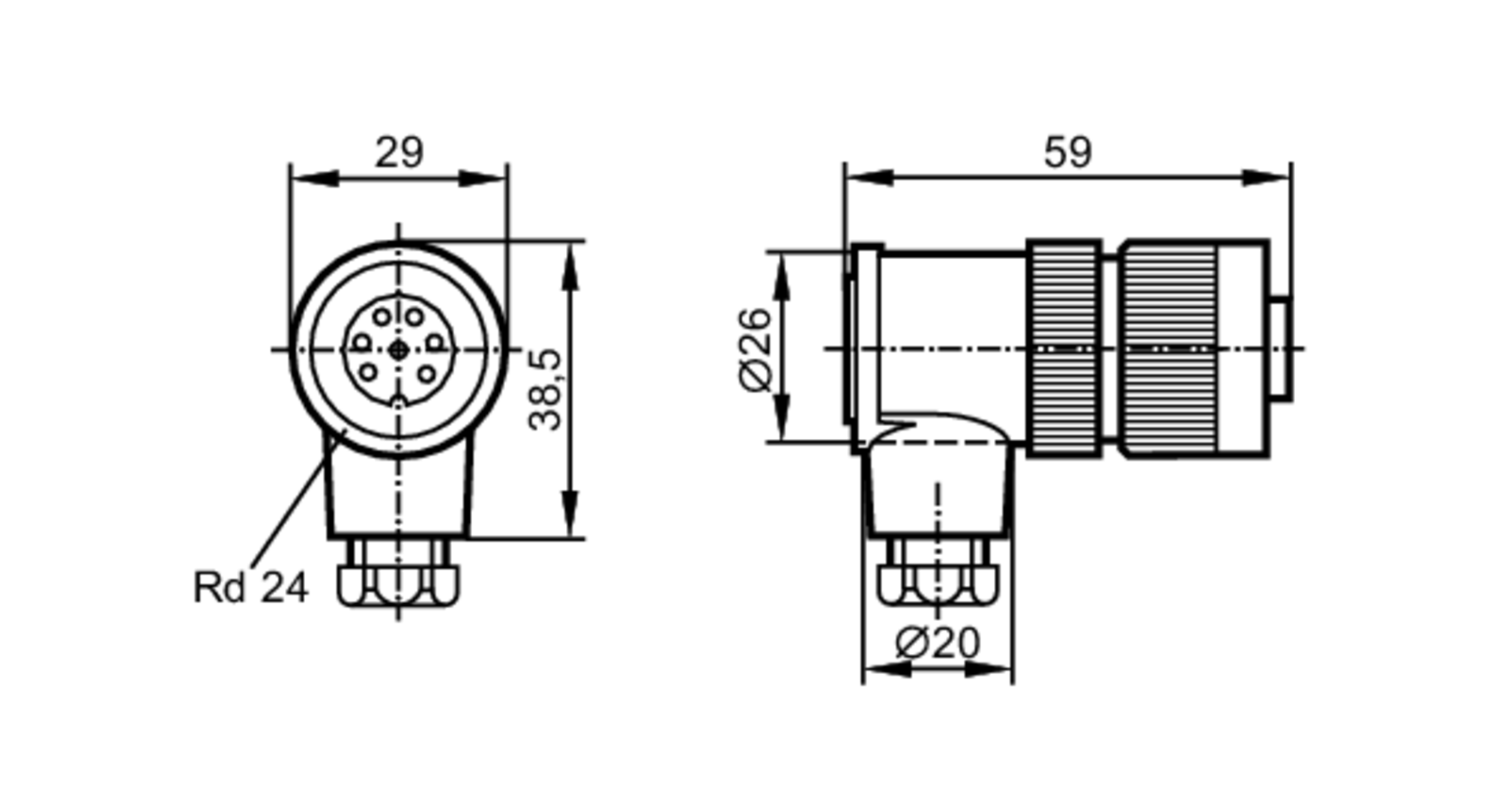 E1004A - Female wirable connectors - ifm