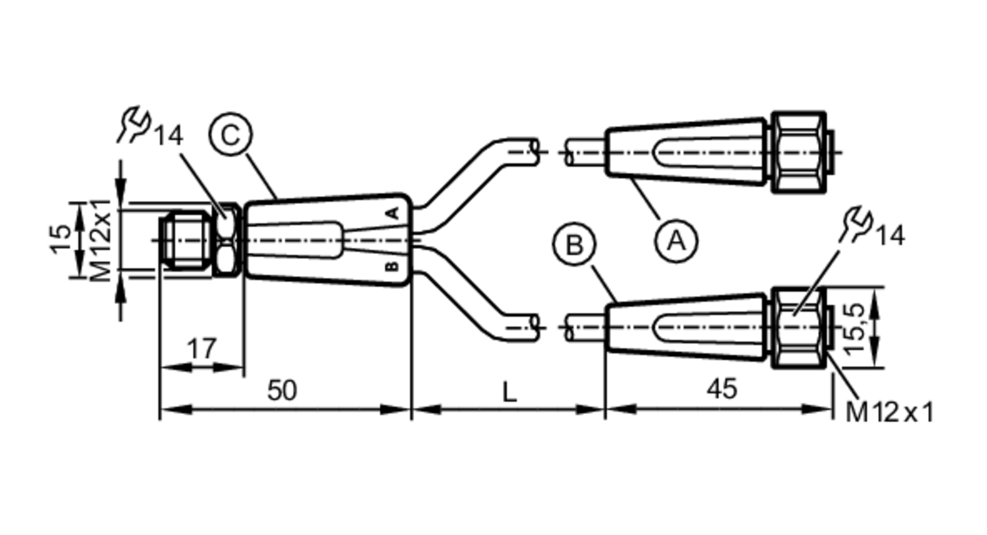 EVT346 - Y connection cable - ifm
