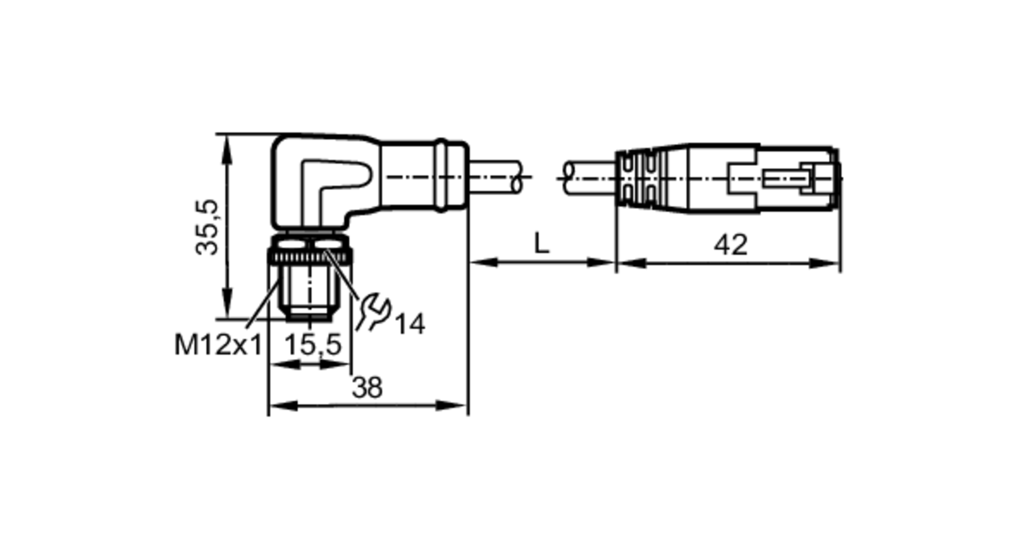 EVC932 - Ethernet connection cable - ifm