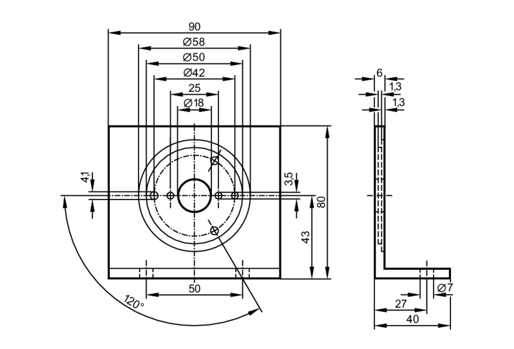 E60033 - Angle flange for encoders - ifm