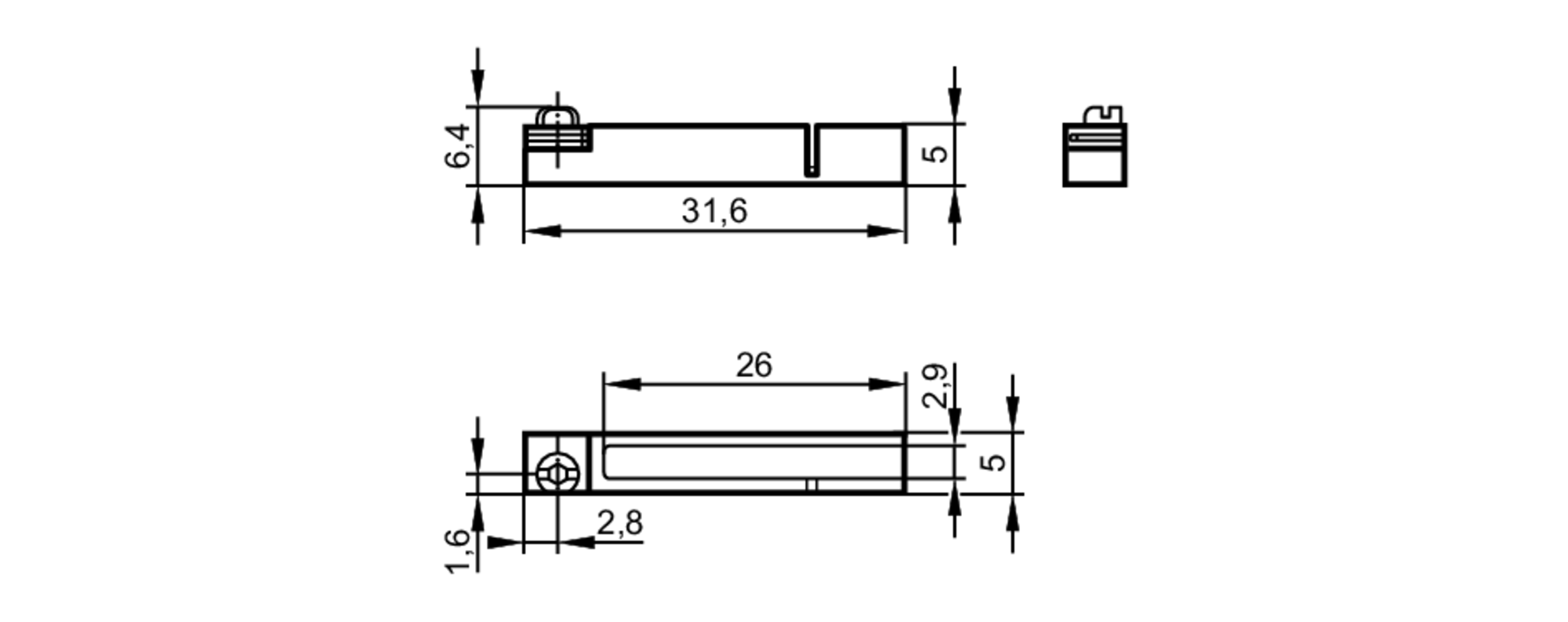 E11928 - T-slot adapter for C-slot cylinder sensor - ifm