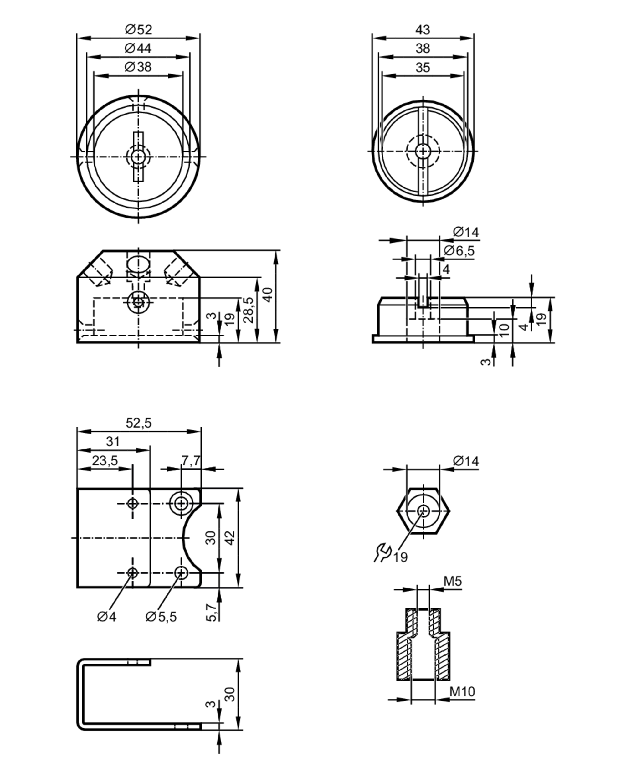 E10597 - Target puck mounting set for valve actuators - ifm