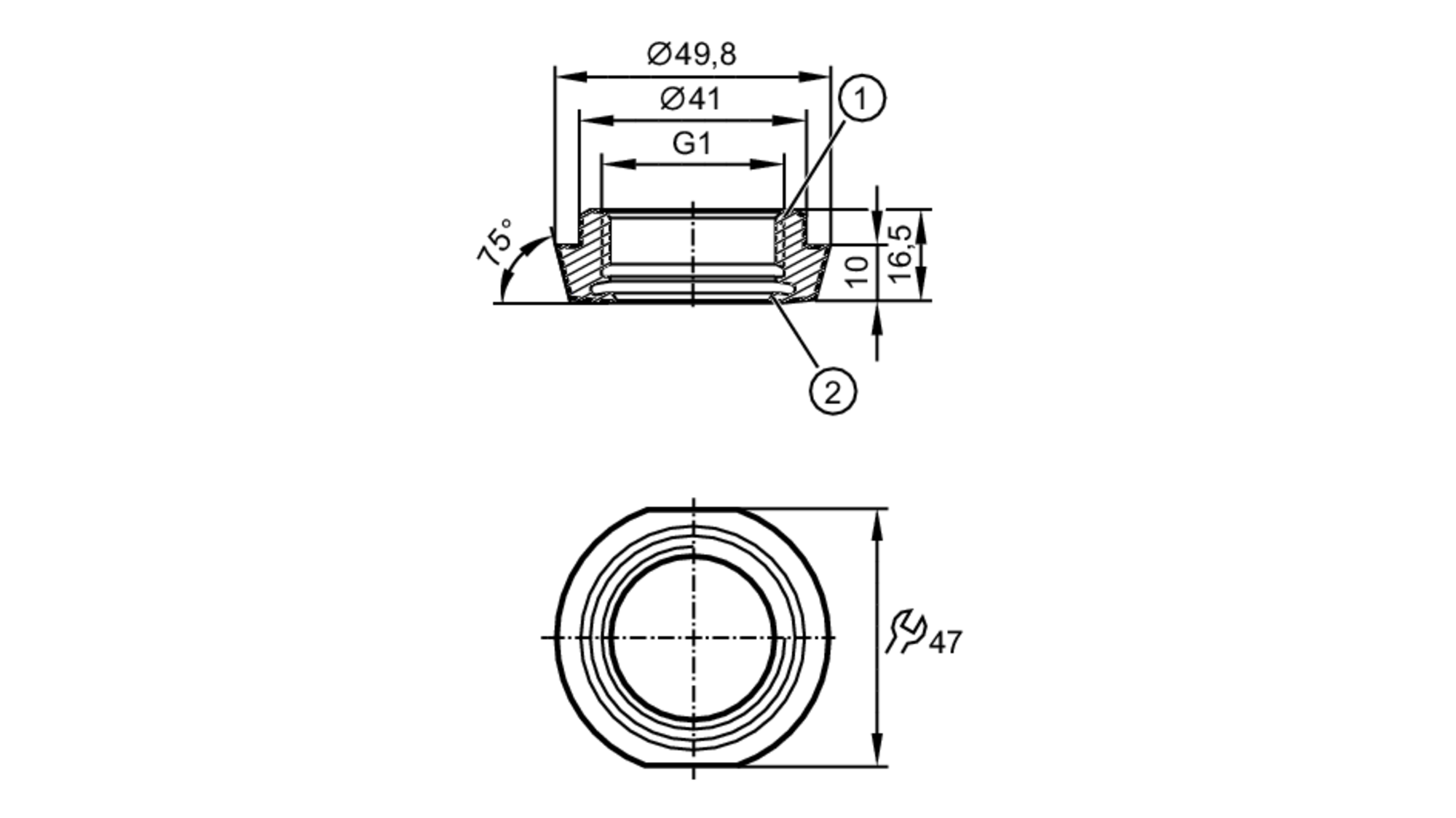 E33211 - Process adapter sanitary pipe fitting - ifm
