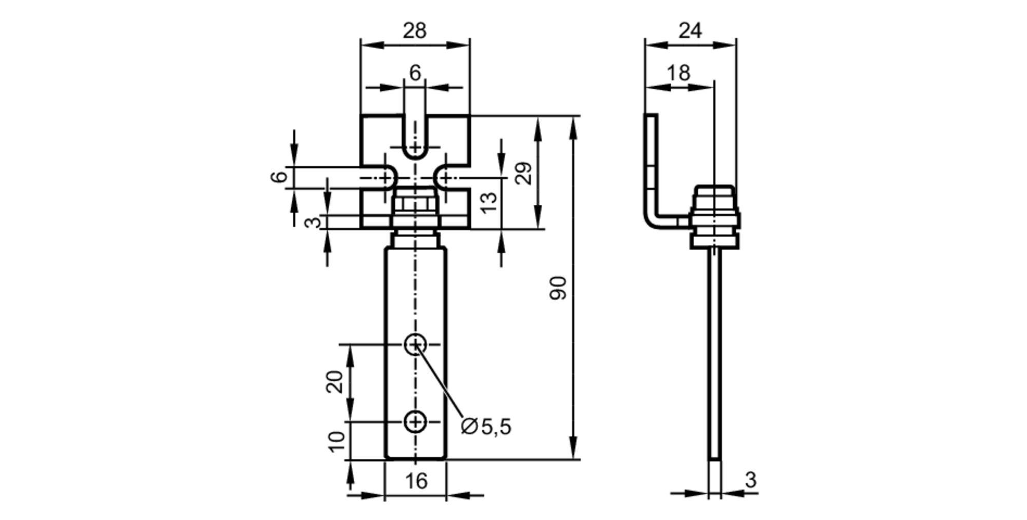 EY3011 - Rotatable angle bracket for safety light grids - ifm