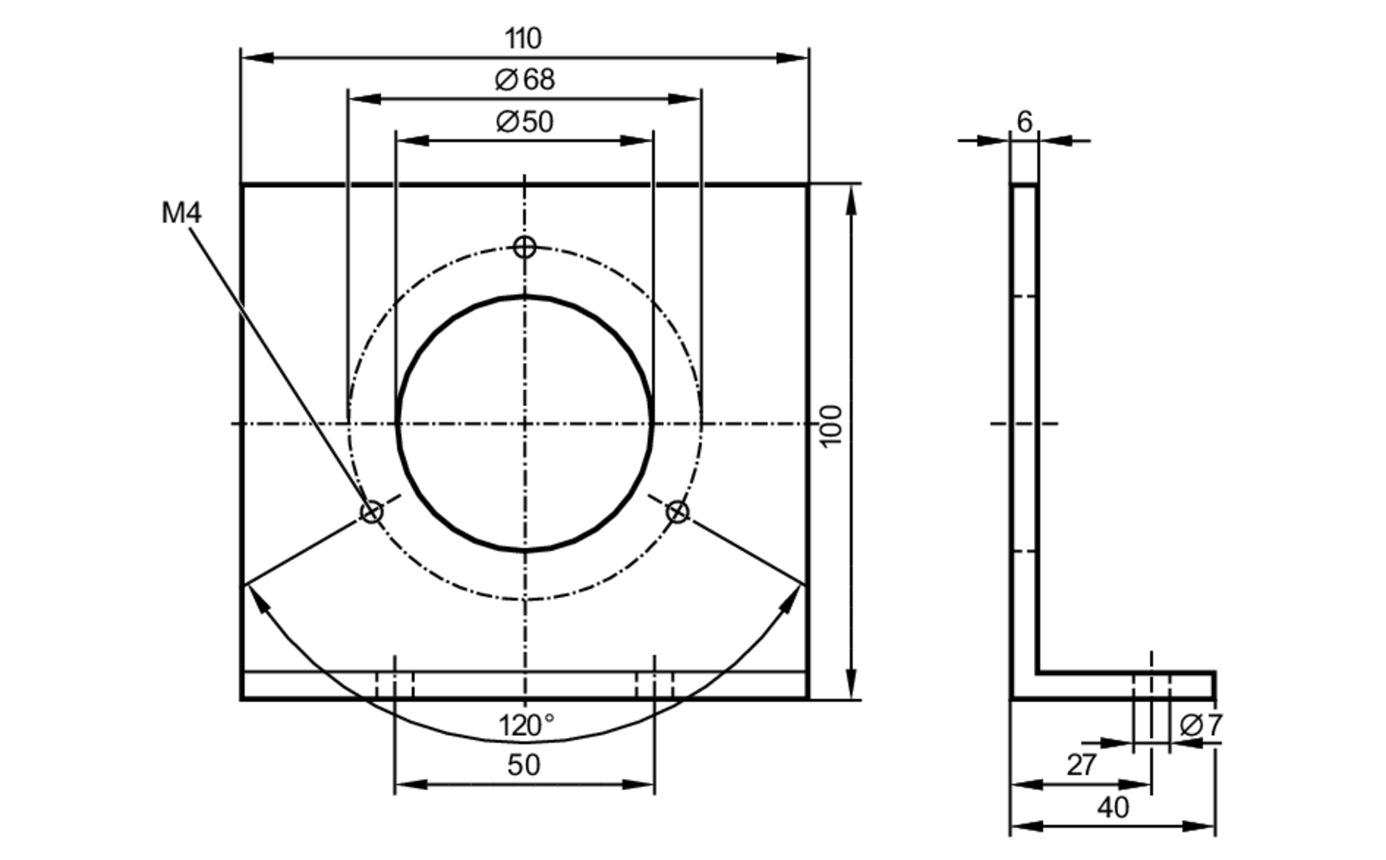 E60034 - Angle flange for encoders - ifm