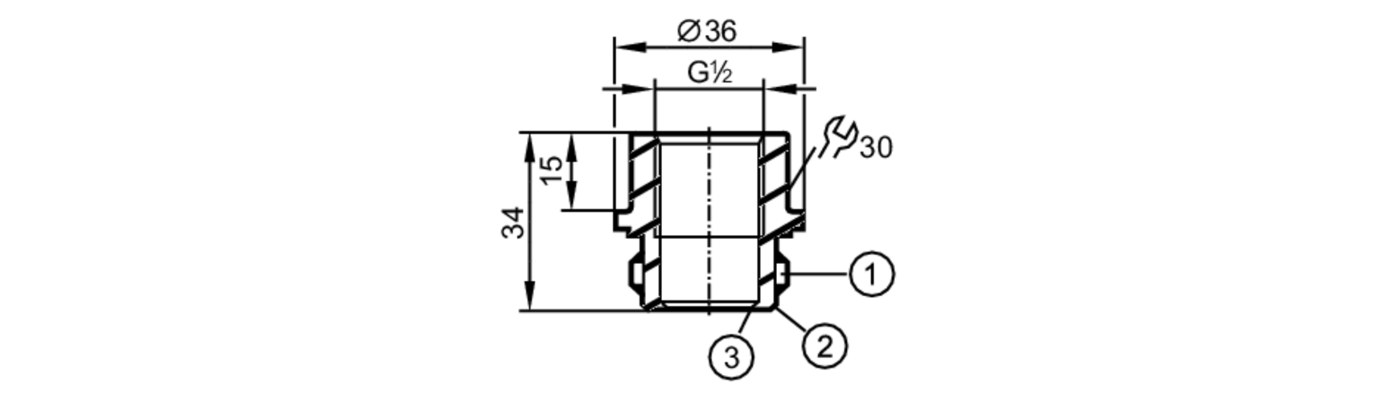 E33403 - Screw-in adapter for process sensors - ifm