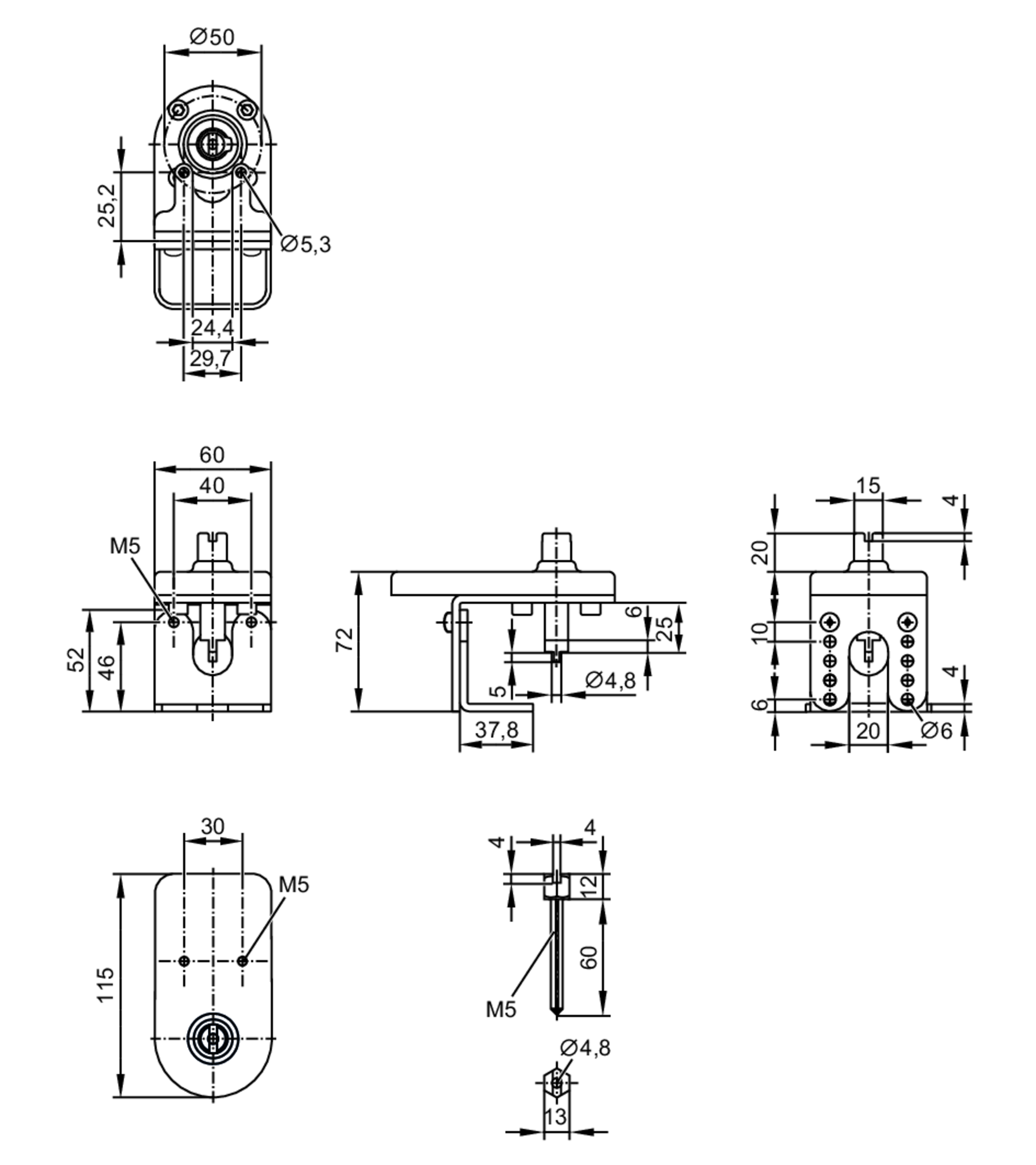E12519 - Mounting brackets for manual valves and ball valves - ifm