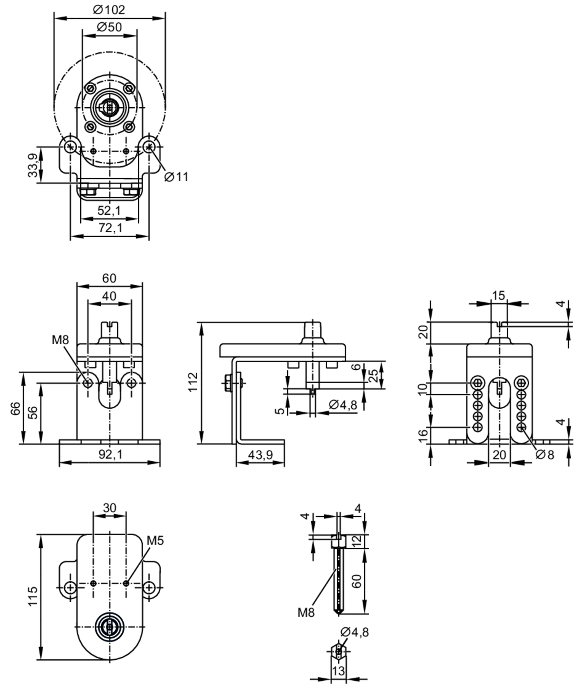 E12524 - Mounting brackets for manual valves and ball valves - ifm