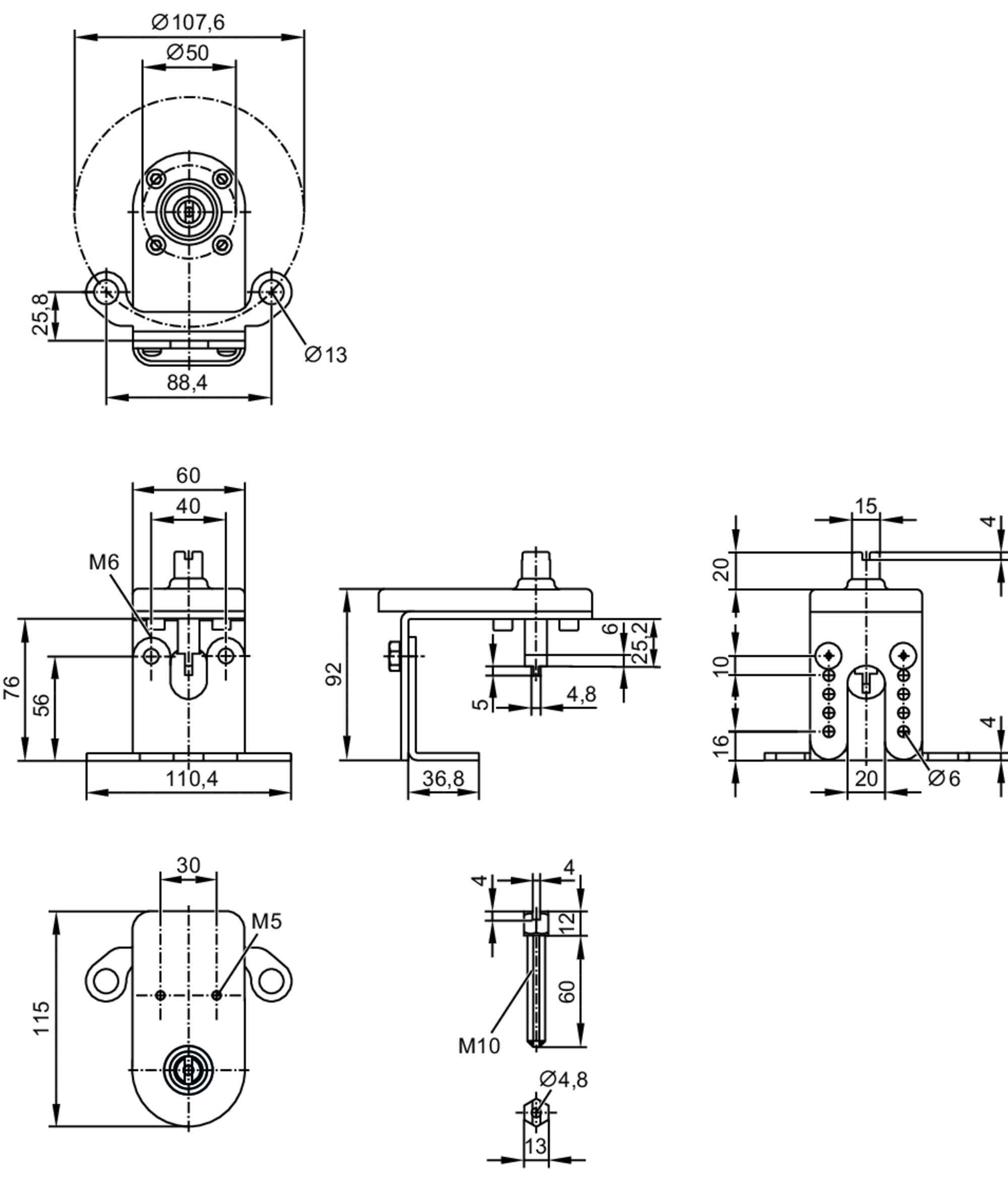E12590 - Mounting brackets for manual valves and ball valves - ifm