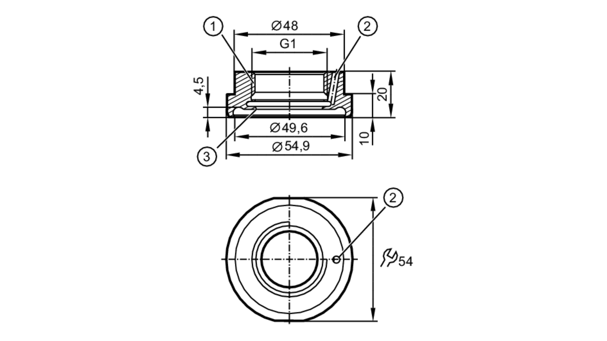 E33302 - process adapter pipe fitting DIN 11864 - ifm