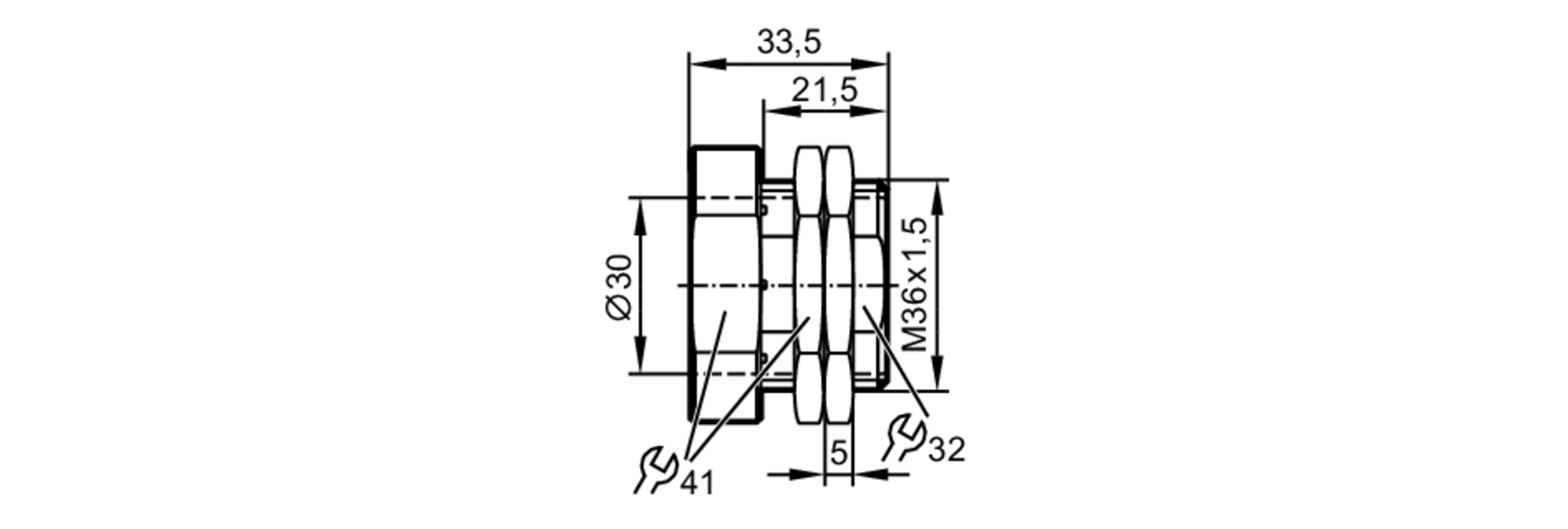 E12747 - Mounting sleeve with end stop - ifm