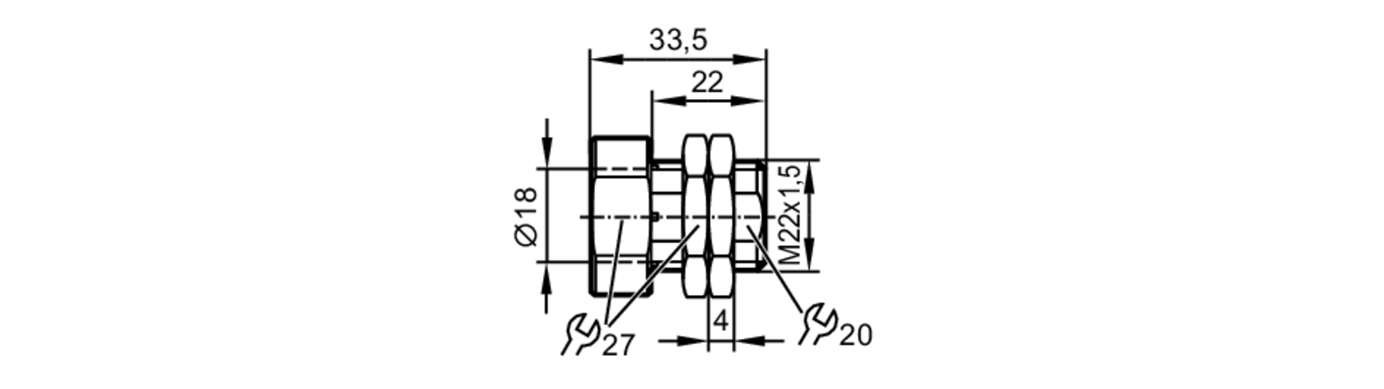 E12745 - Mounting sleeve with end stop - ifm