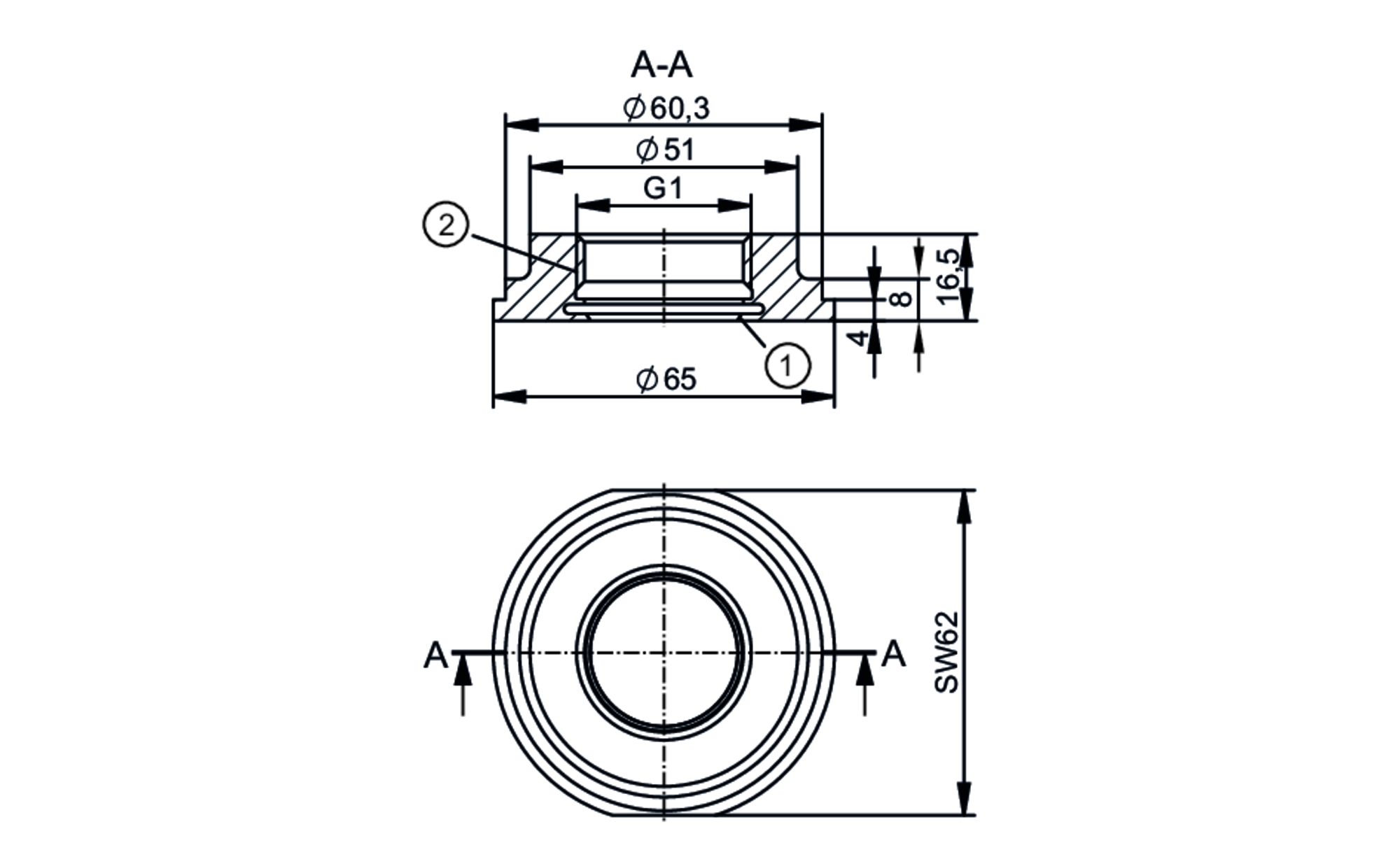 E33298 - Process adapter for SMS pipe fitting - ifm