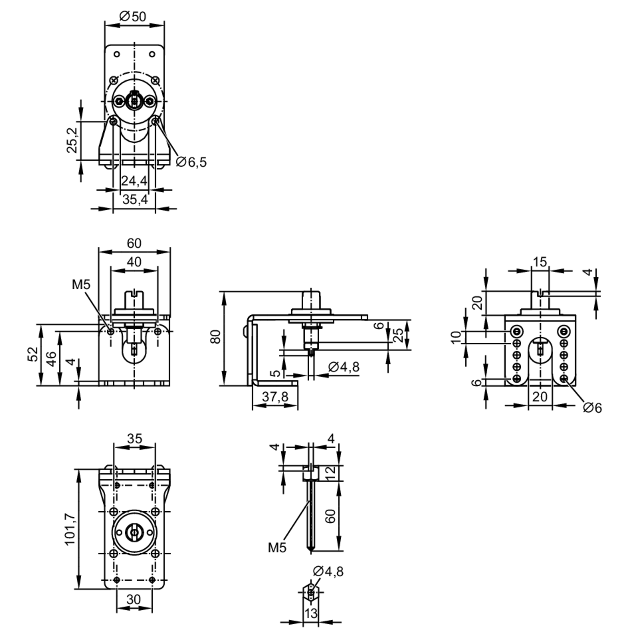 E12768 - Mounting brackets for manual valves and ball valves - ifm