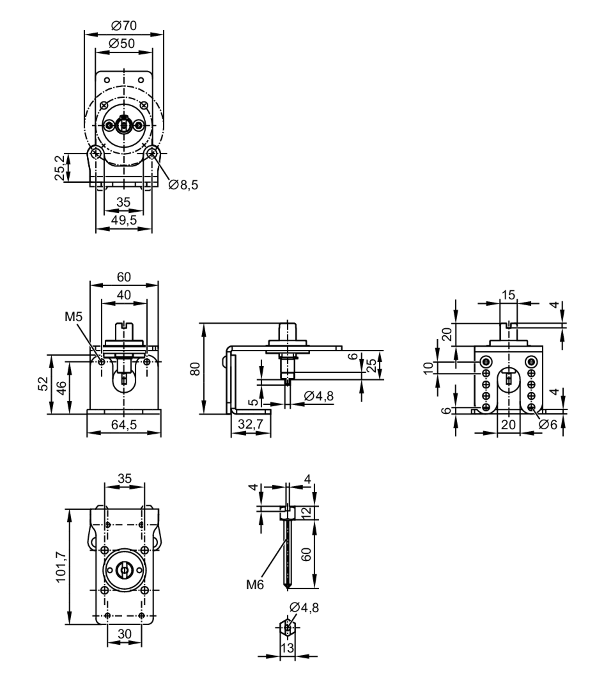 E12770 - Mounting brackets for manual valves and ball valves - ifm