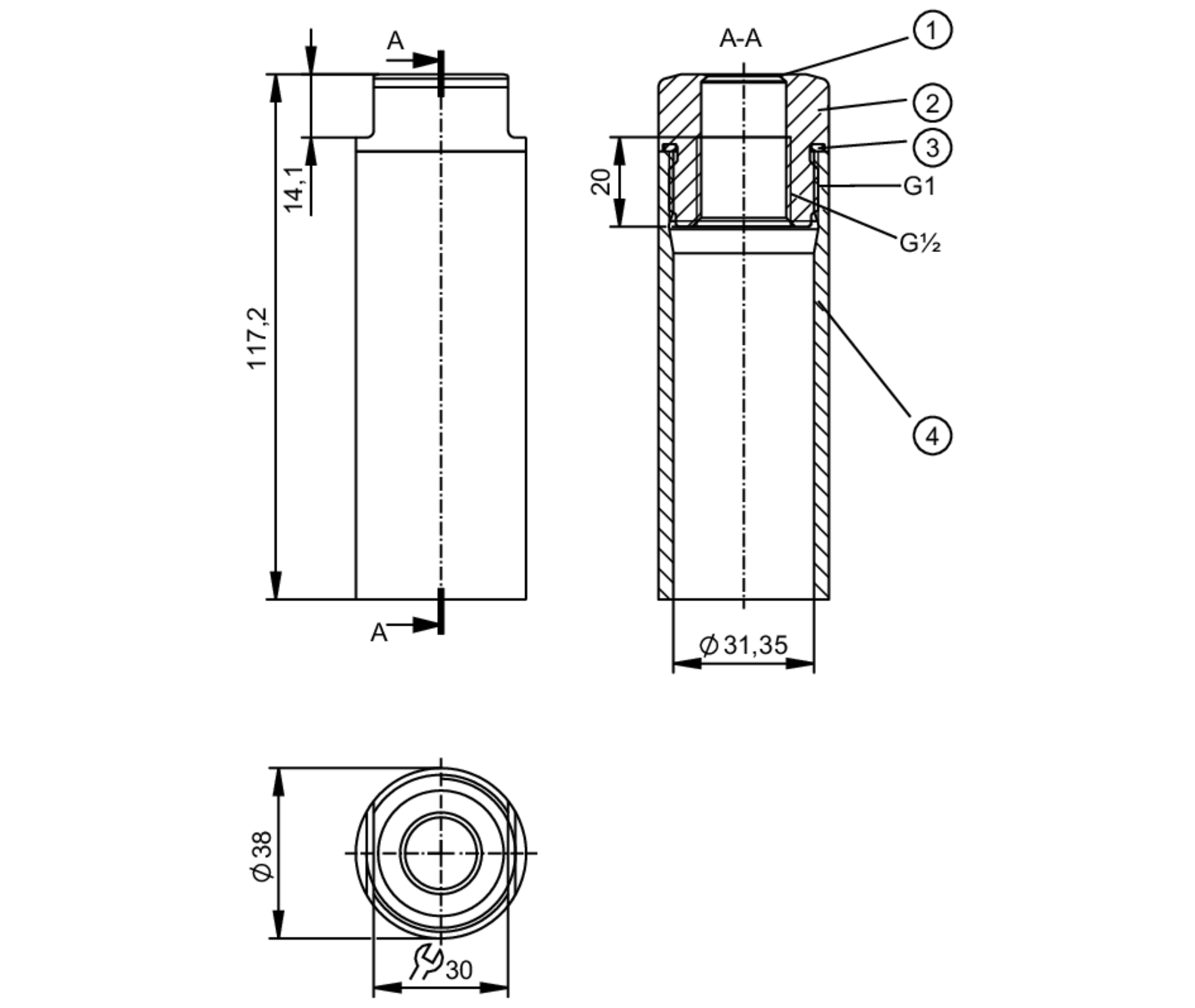 E43414 - REAR MOUNT ADAPTER - ifm