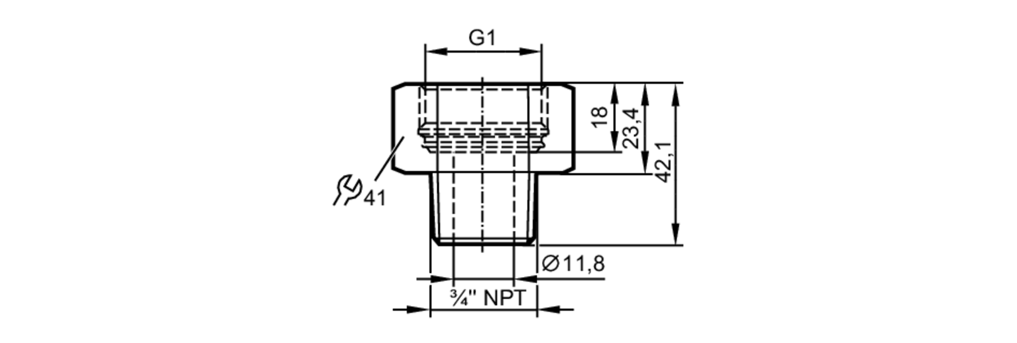 ZH4227 - Screw-in adapter for process sensors - ifm