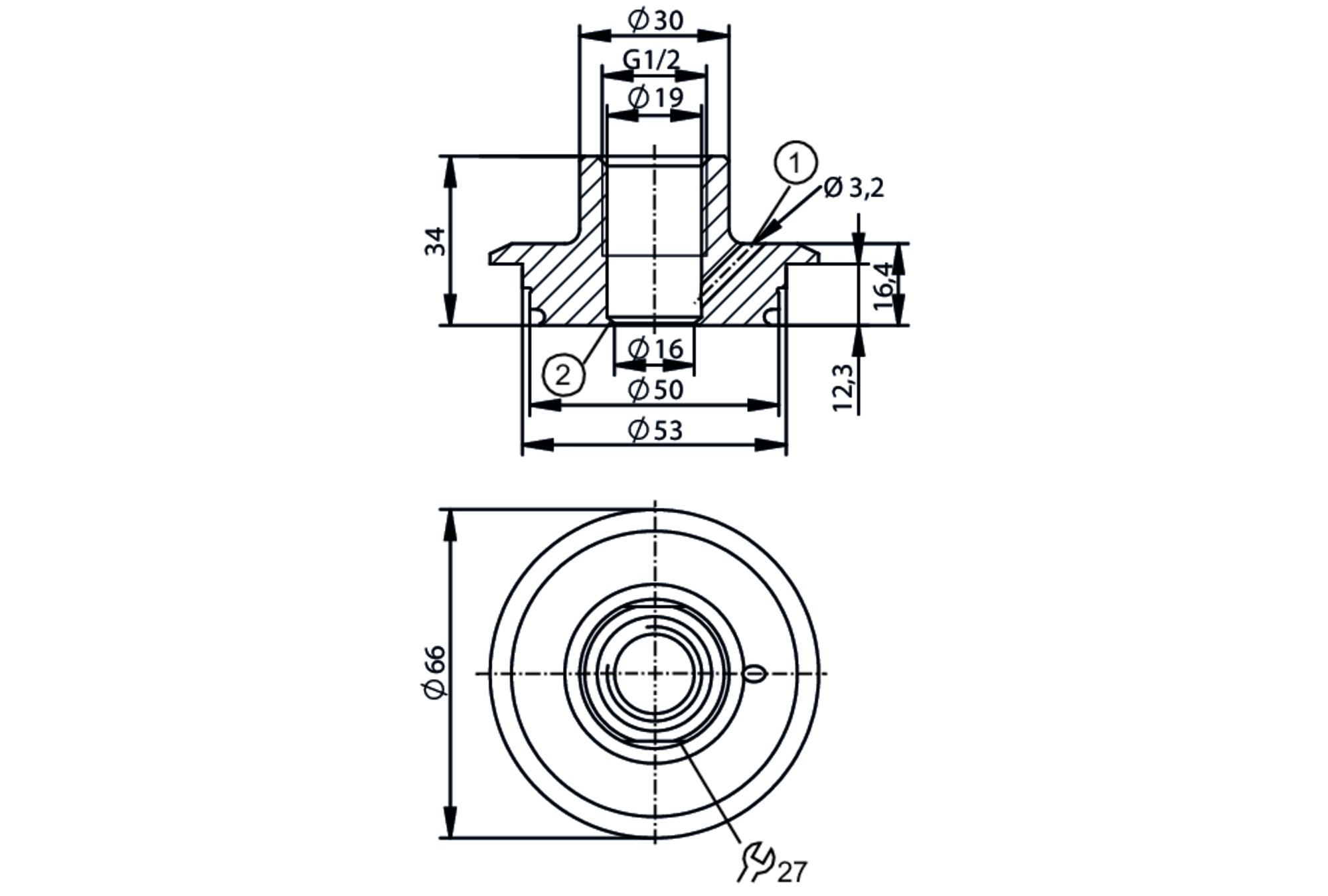 E43034 - Process adapter Varivent - ifm