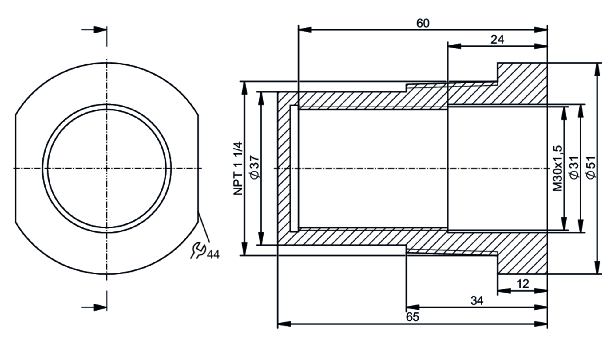 E19930 - Mounting adapter for capacitive sensors - ifm