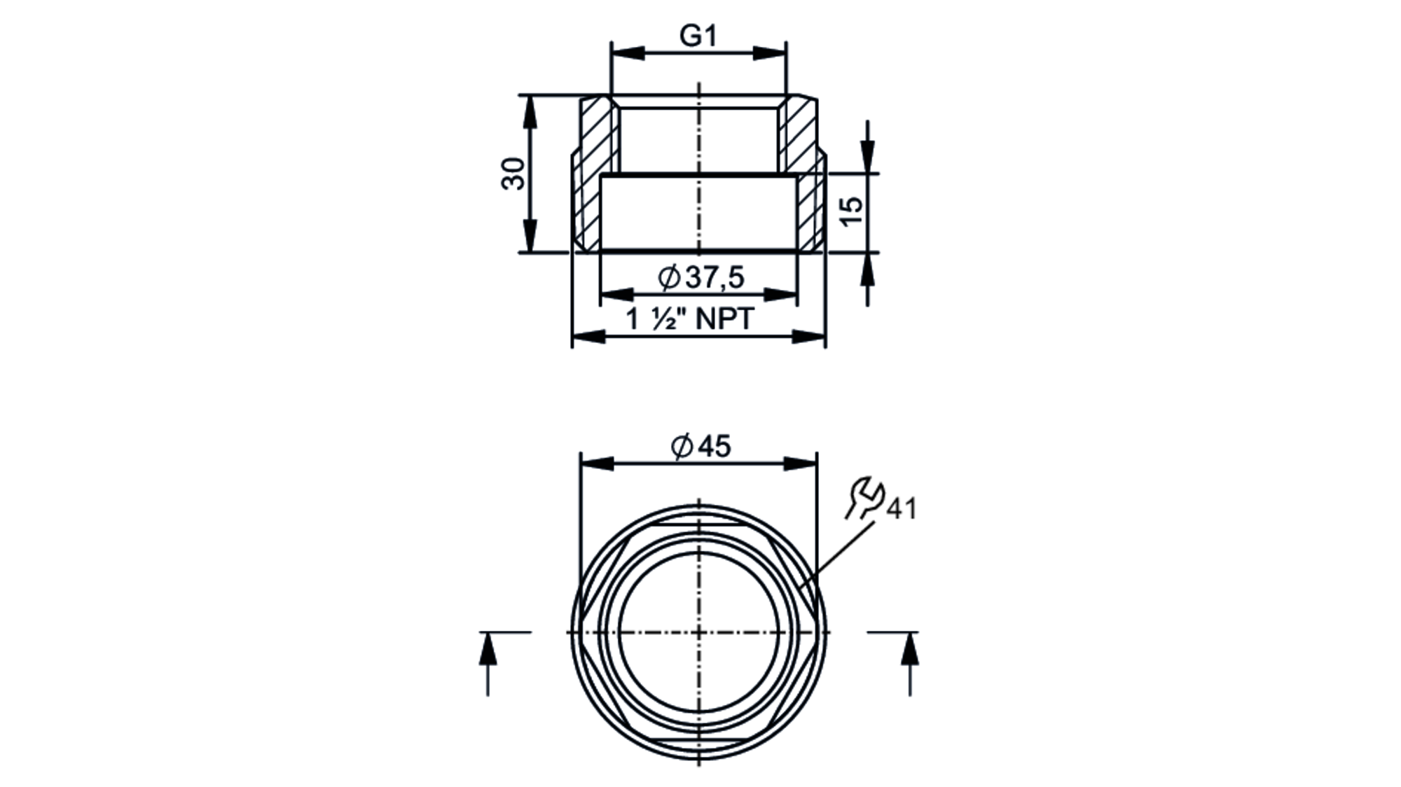 E43107 - Screw-in adapter for process sensors - ifm