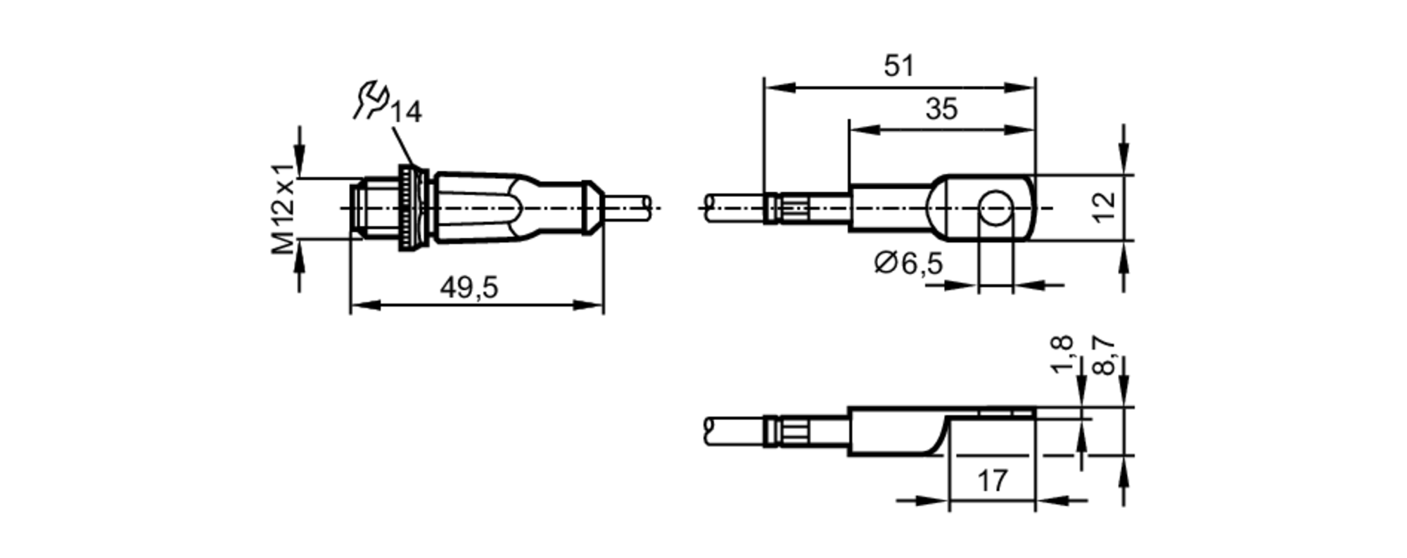 TS2229 - Temperature cable sensor with bolt-on sensor - ifm